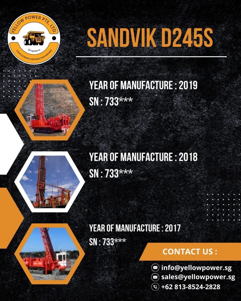 FOR SALE 3 UNIT SANDVIK D245S – Yellow Power Pte Ltd – Heavy Equipment ...